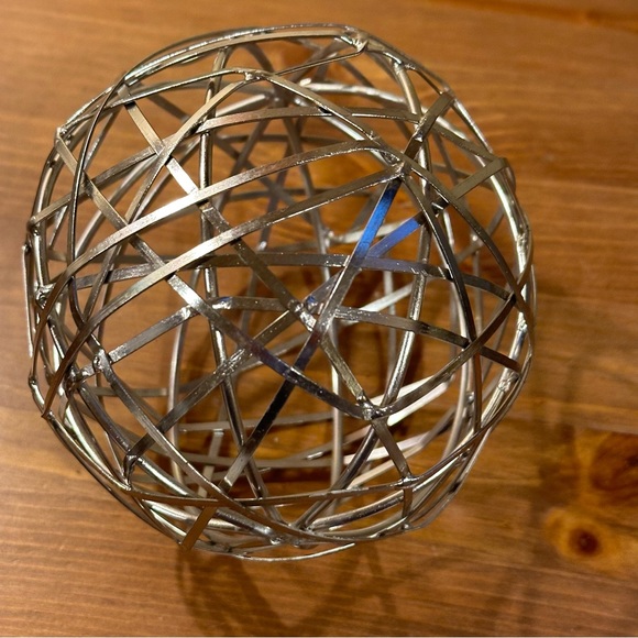 Accents | Decorative Silver Metal Ball Sphere Sculpture | Poshmark